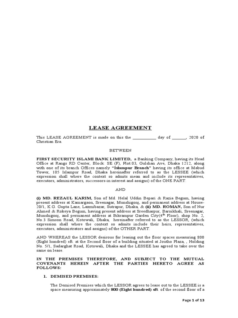 Lease Agreement Summary | PDF | Lease | Renting