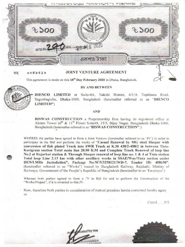 JV Agreement PDF | PDF