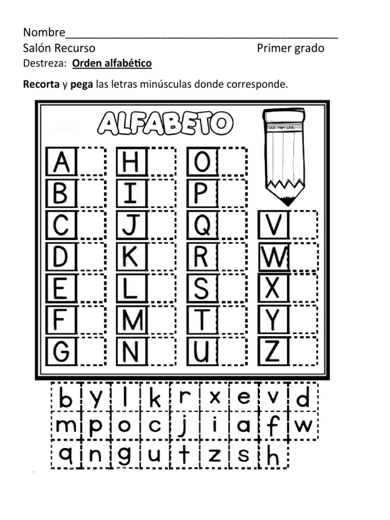 Hojas De Trabajo De Orden Abc De Primer Grado 8 Ideas De Alphabet