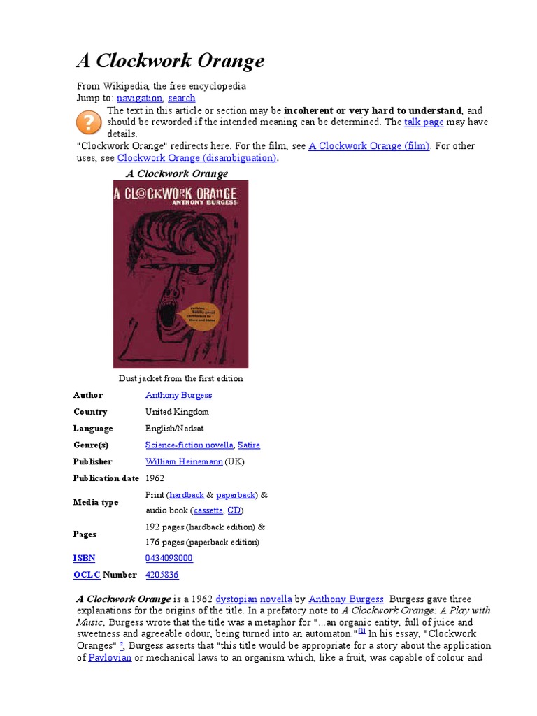 A Clockwork Orange | PDF | Books