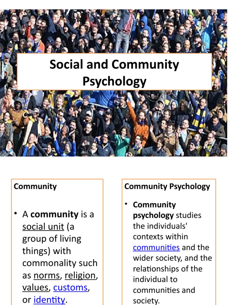 Social and Community Psychology | PDF | Community | Identity (Social ...