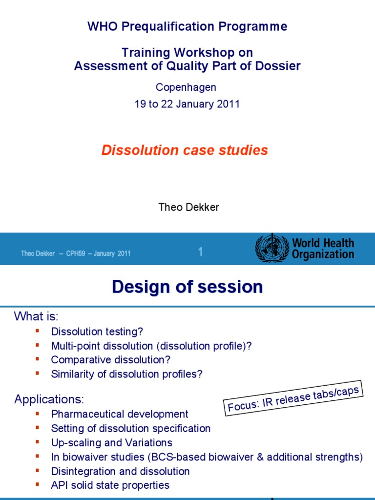 Dissolution Case Studies | PDF | Tablet (Pharmacy) | Pharmaceutical ...