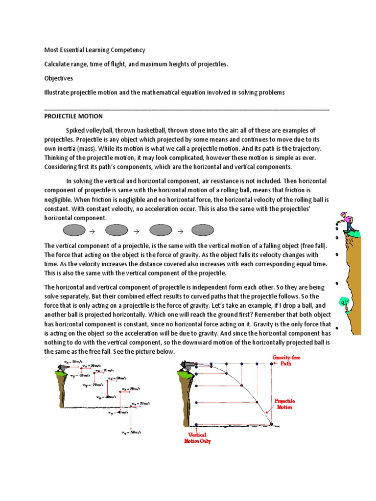 Projectile Motion | PDF | Projectiles | Physical Sciences