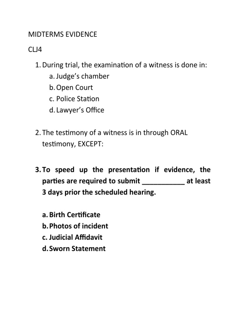 Midterms Evidence Clj4 | PDF