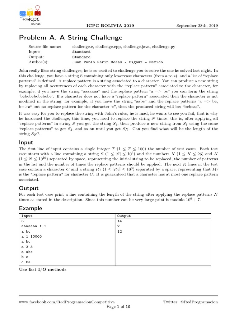 Problem A. A String Challenge: Input | PDF | Fraction (Mathematics ...