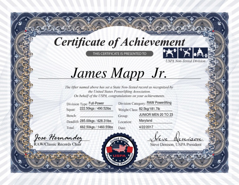 James Mapp Jr.-Maryland-RAW Powerlifting-JUNIOR MEN 20 TO 23 | PDF