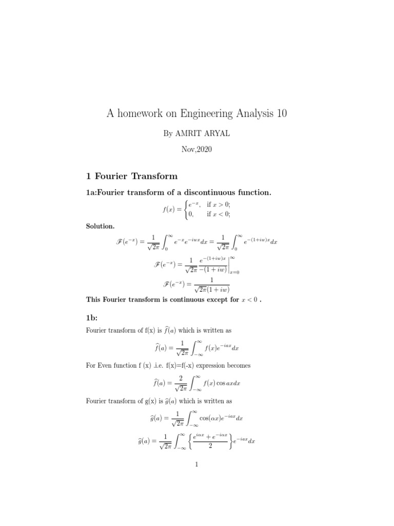 Engineering Analysis Homework 11 | PDF | Ordinary Differential Equation ...