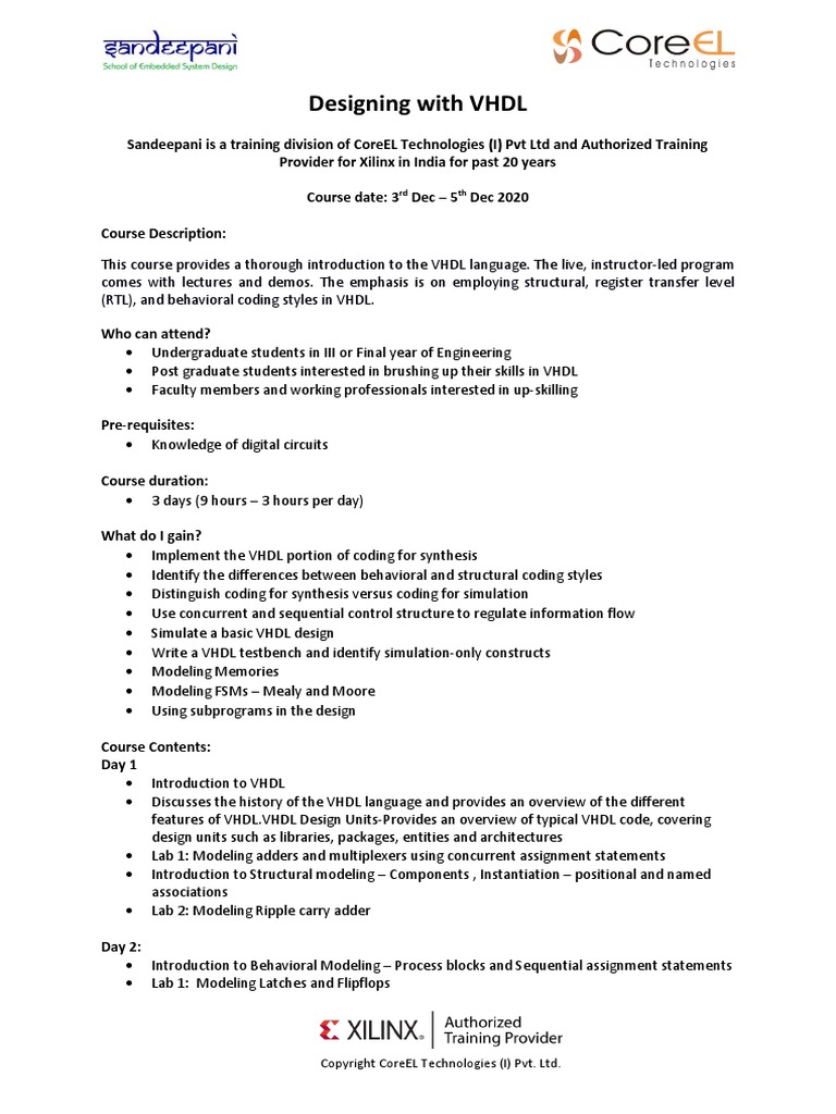 Designing With VHDL: RD TH | PDF | Vhdl | Subroutine