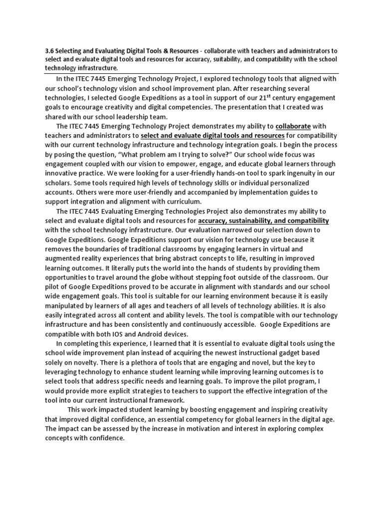 Select and Evaluate Digital Tools and Resources For Accuracy ...