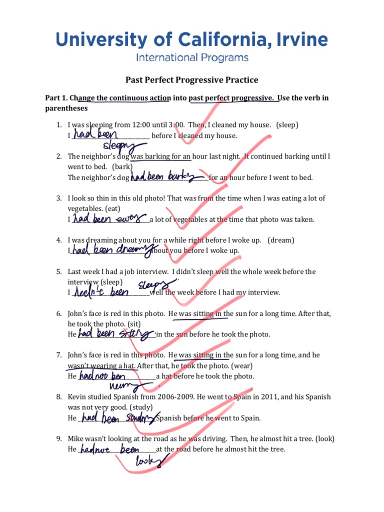 Past Perfect Progressive Guide | PDF