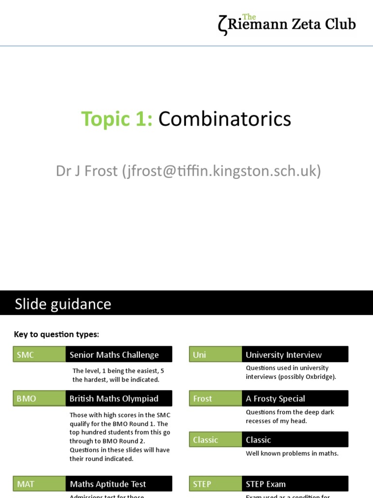 Topic 1:: Combinatorics | PDF | Recursion | Combinatorics