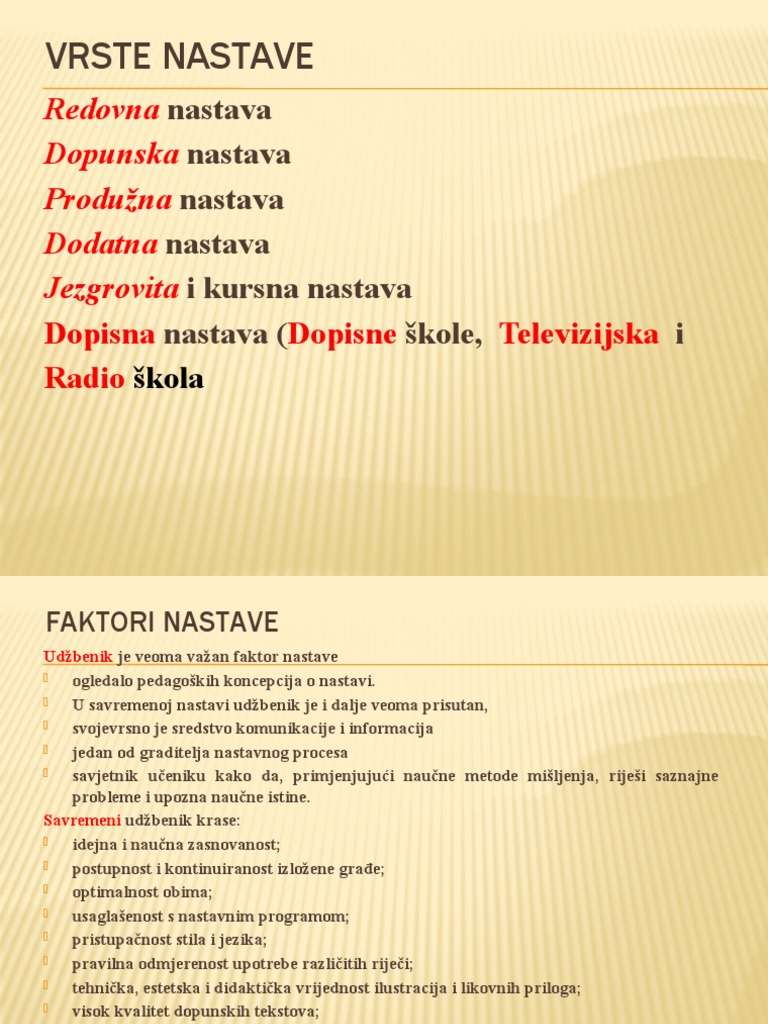 Faktori Nastave | PDF