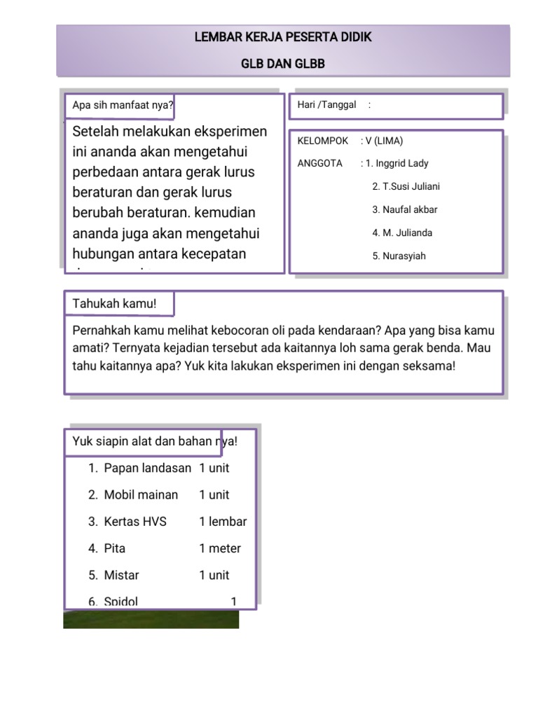 Lkpd Kelompok 5 Glb Dan Glbb Pdf