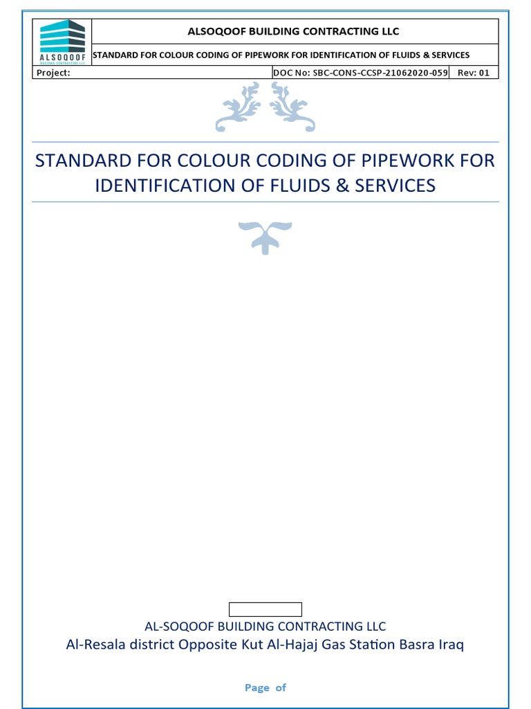 Standard For Colour Coding of Pipework For Identification of Fluids ...