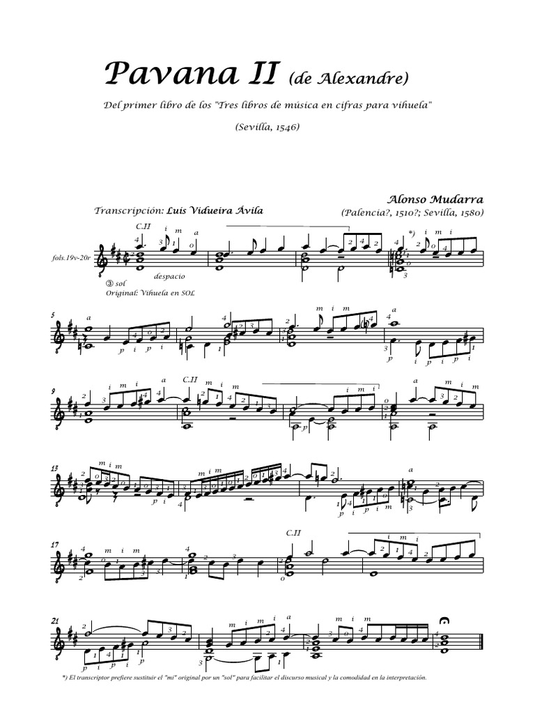 Pavana de Alexandre Mudarra PDF | PDF | Compositores | Música