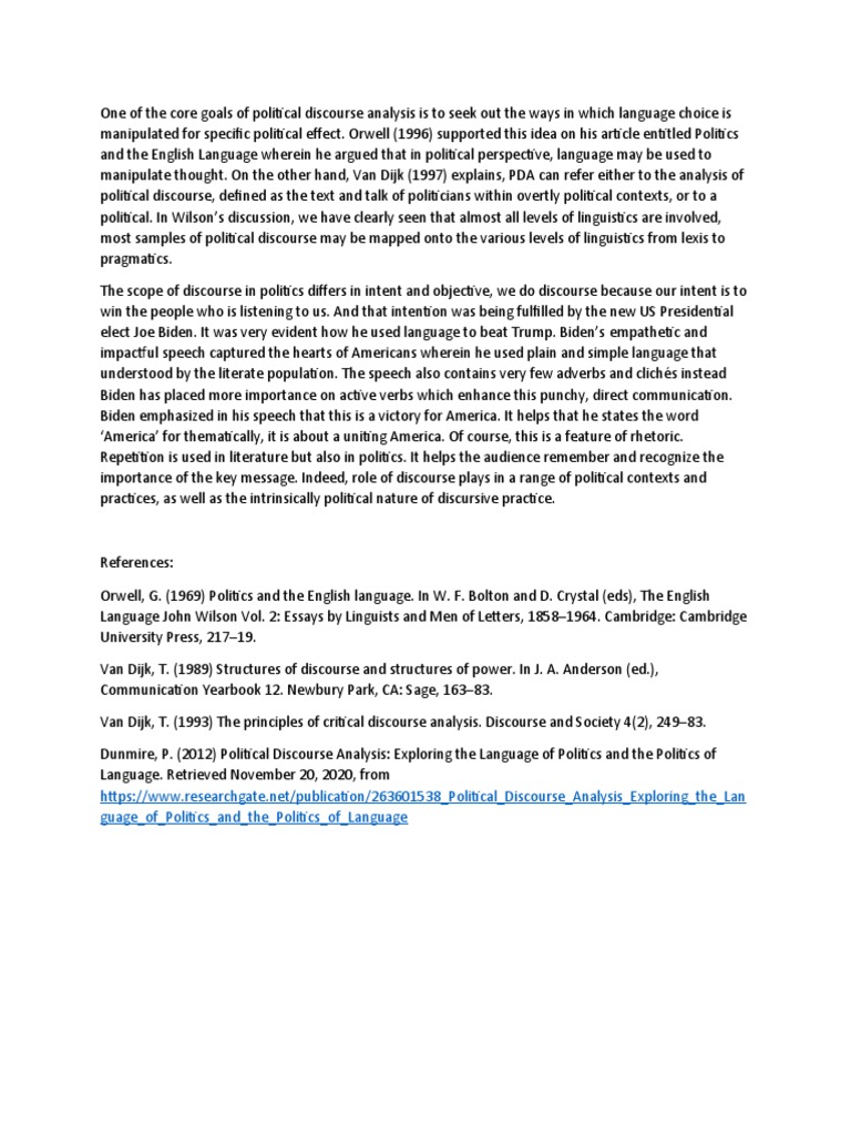 Political Discourse | PDF | Discourse | Linguistics