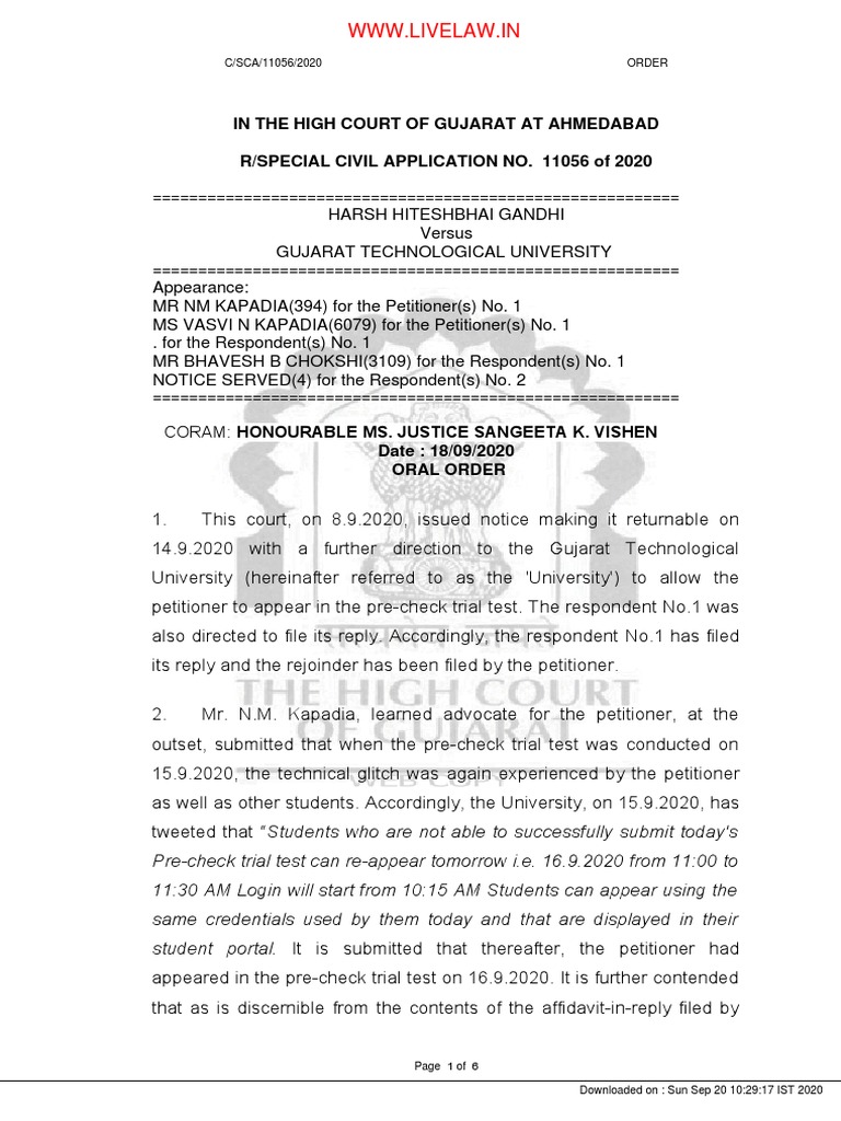 WWW - Livelaw.In: in The High Court of Gujarat at Ahmedabad R/Special ...