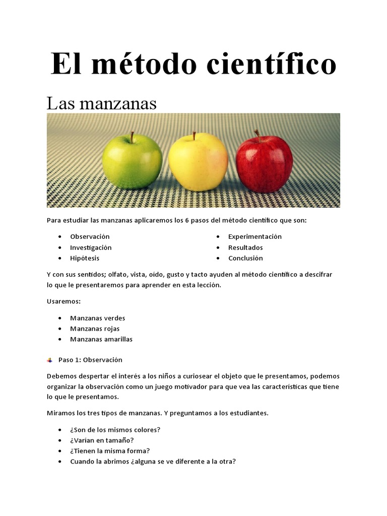 Leccion Con El Método Científico | PDF | Método científico | Observación