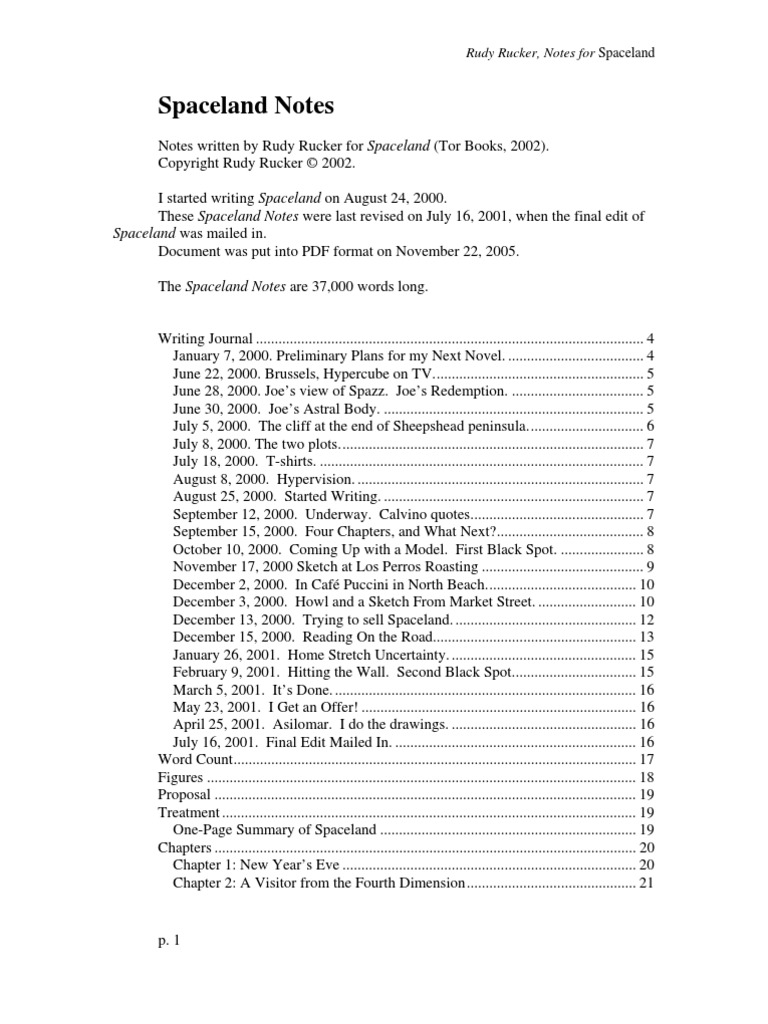 Spaceland Notes: Spaceland Was Mailed in | PDF | On The Road | Nature