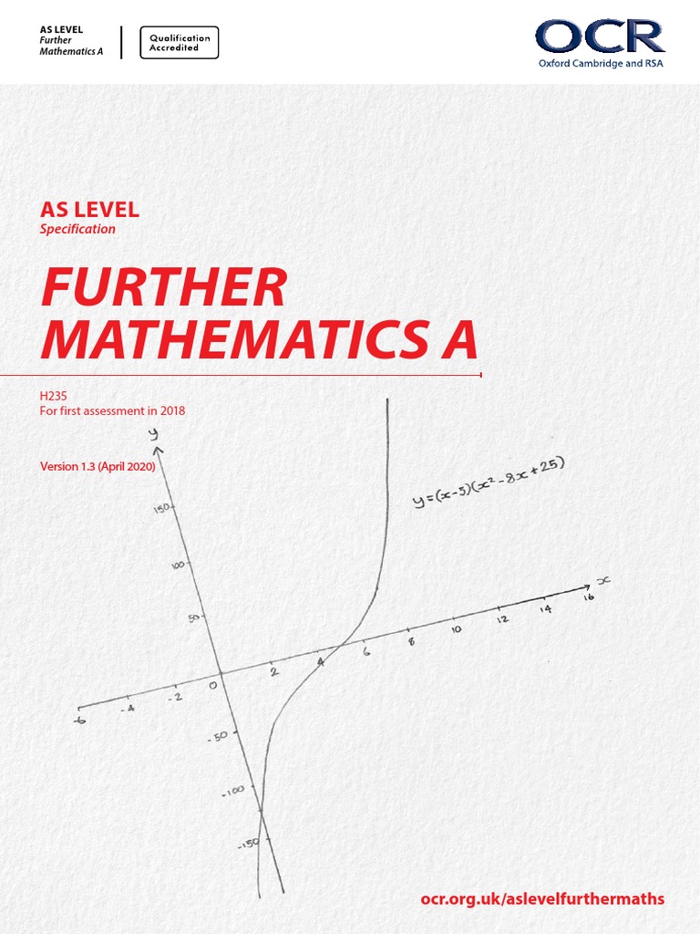 AS Level Further Maths Specification - OCR | PDF | Teaching Mathematics ...