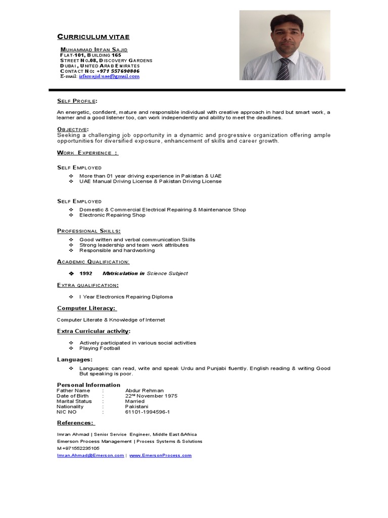 Muhammad Irfan Sajid CV | PDF