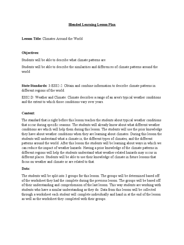 Blended Learning Lesson Plan | Download Free PDF | Worksheet | Websites