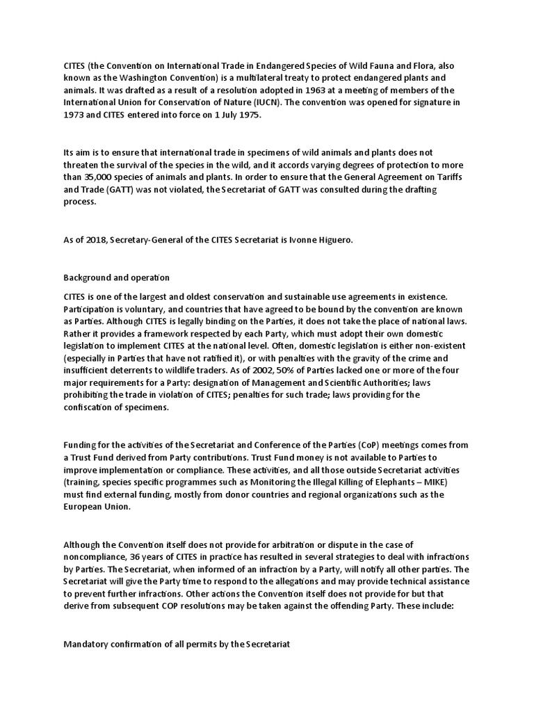CITES | Download Free PDF | Cites | Government