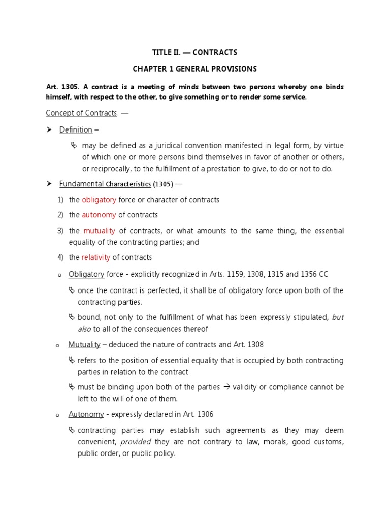 Title Ii. - Contracts Chapter 1 General Provisions | PDF | Lease | Restraint Of Trade