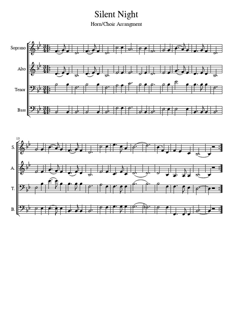 Silent Night Horn Arrangement | PDF