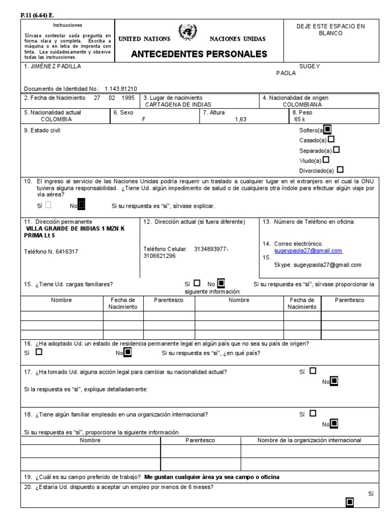Formato p11 Unfpa 9 | PDF | Colombia | Microsoft