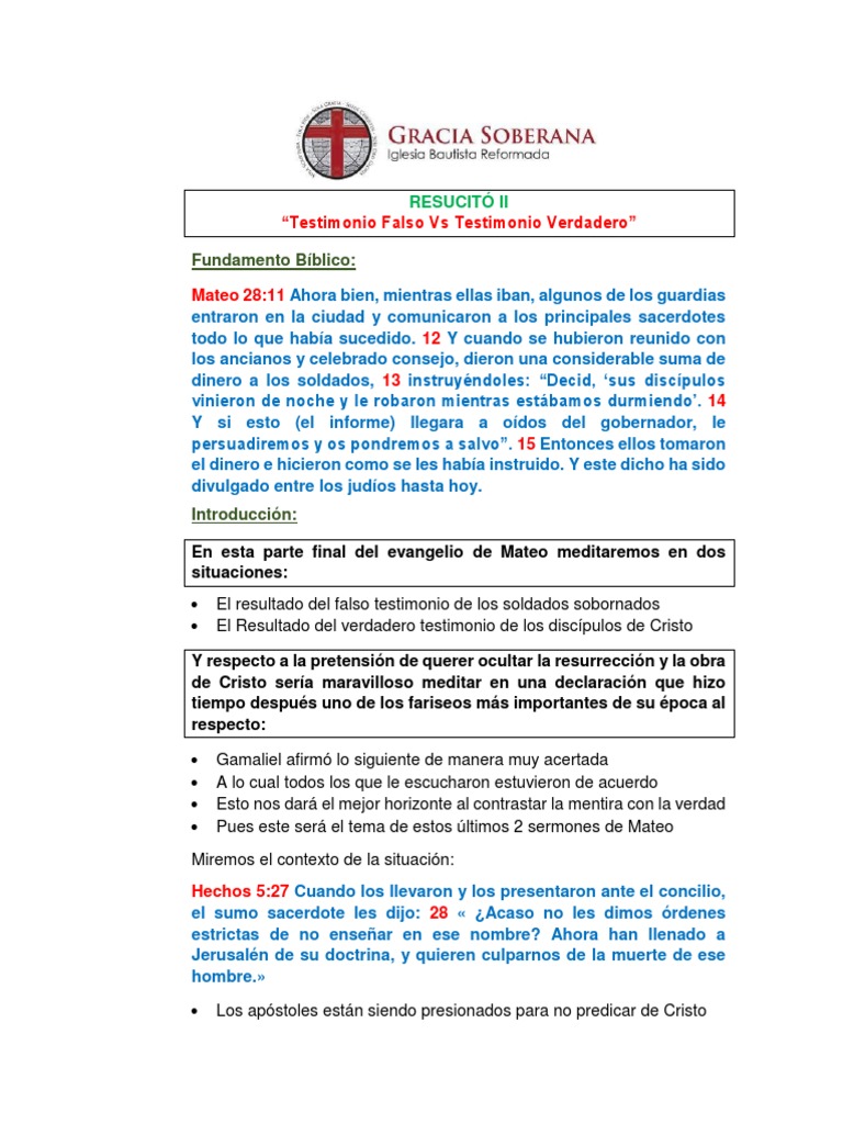 El Falso Testimonio | PDF | La resurrección de Jesús | Jesús