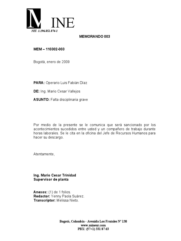 Carta de Memorando | PDF