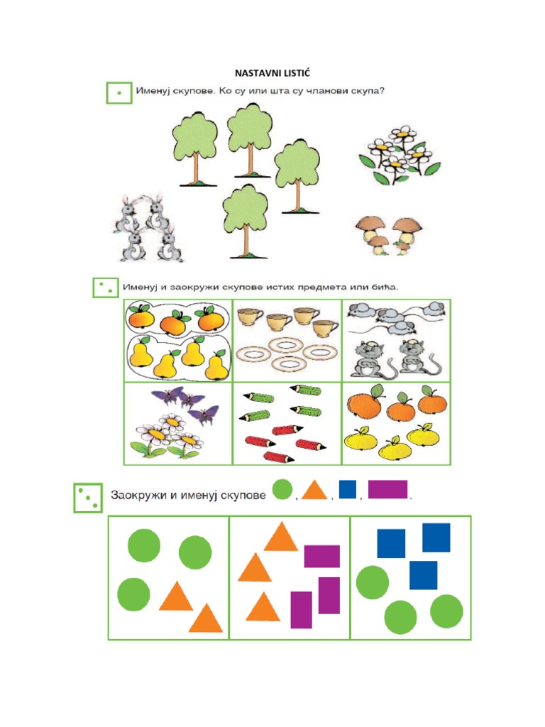 NASTAVNI LISTIĆ Skupovi | PDF