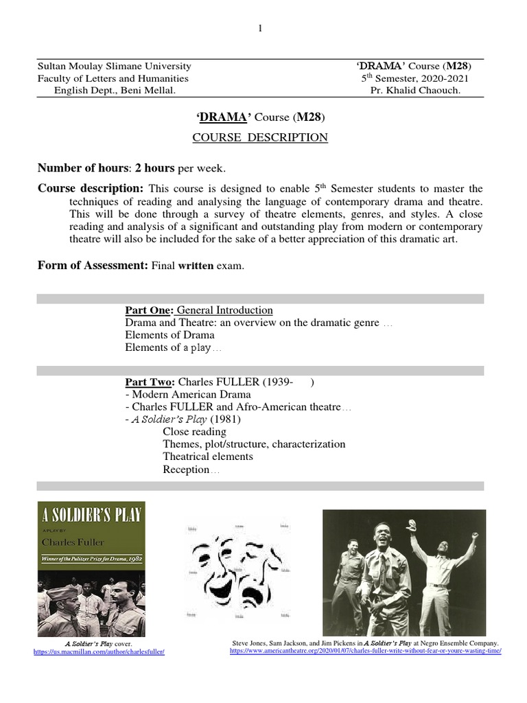 Drama Course Overview and Analysis Guide | PDF | Play (Theatre ...