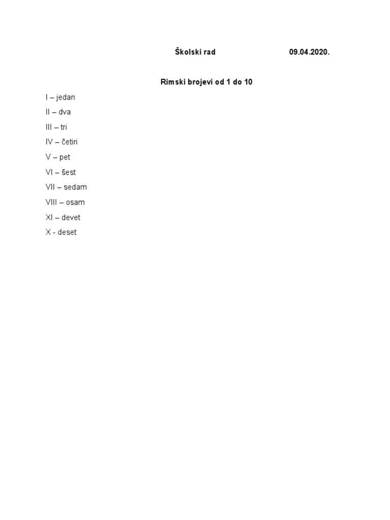 Rimski Brojevi | PDF