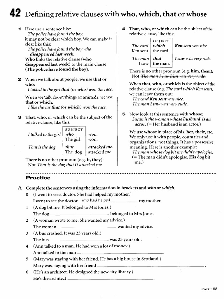 Defining Relative Clauses | PDF