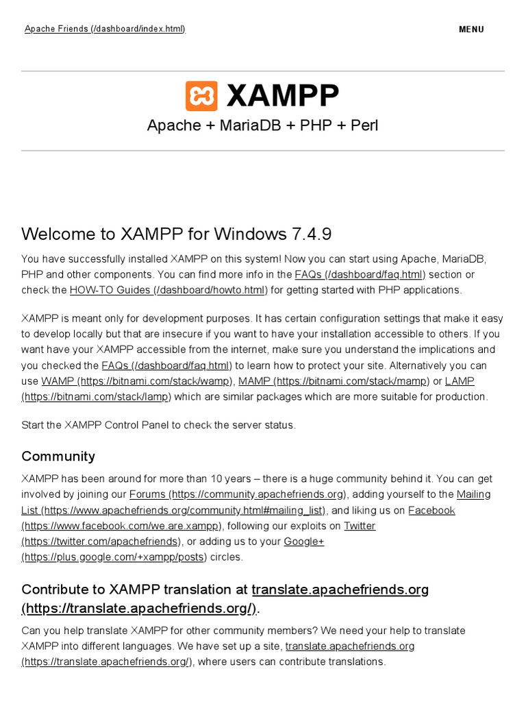 Welcome To XAMPP PDF | PDF