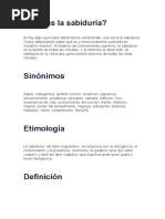 Definición y significado de sabiduría | PDF | Sabiduría | Moralidad