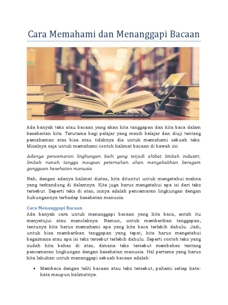 Cara Memahami Dan Menanggapi Bacaan | PDF
