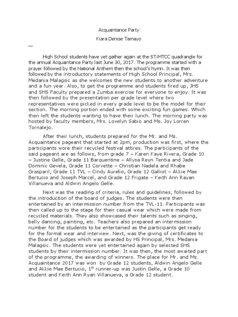 Acquaintance Party 20174 | PDF | Art