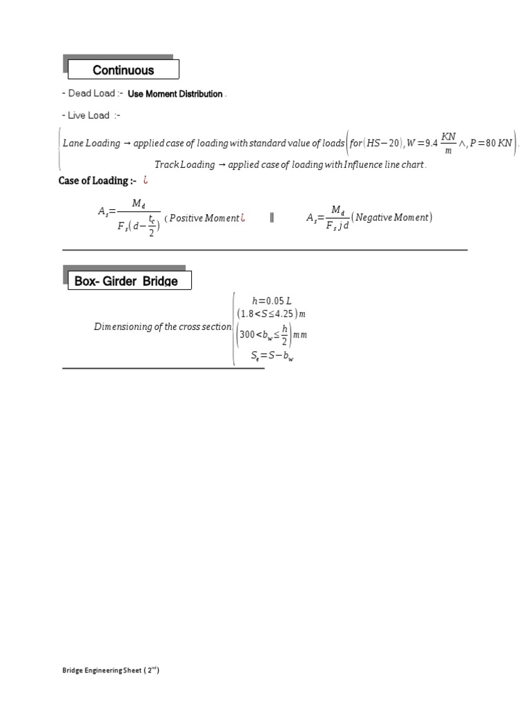 Continuous: Dead Load: - Live Load | PDF | Materials | Mechanical ...