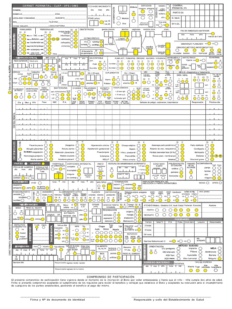 Carnet perinatal - CLAP - OPS/OMS | PDF | Parto | Embarazo humano