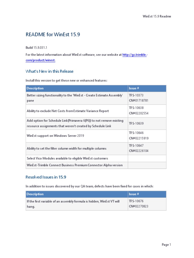 WinEst Readme PDF | PDF