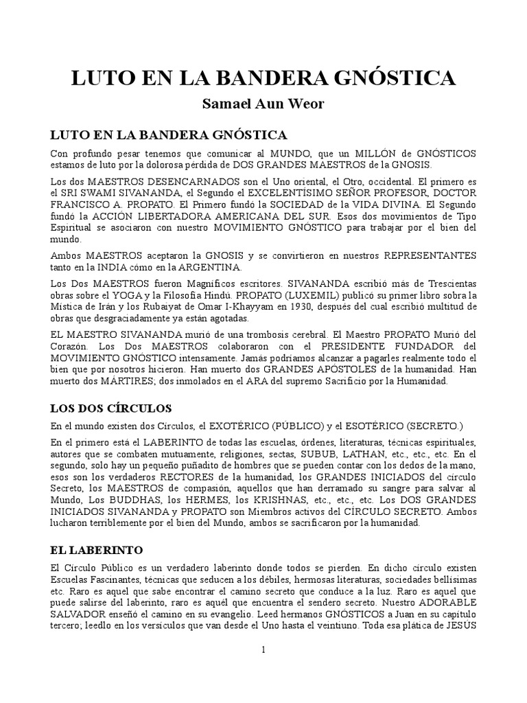 Ec03 Luto en La Bandera Gnostica PDF | PDF | Publicación | Comillas