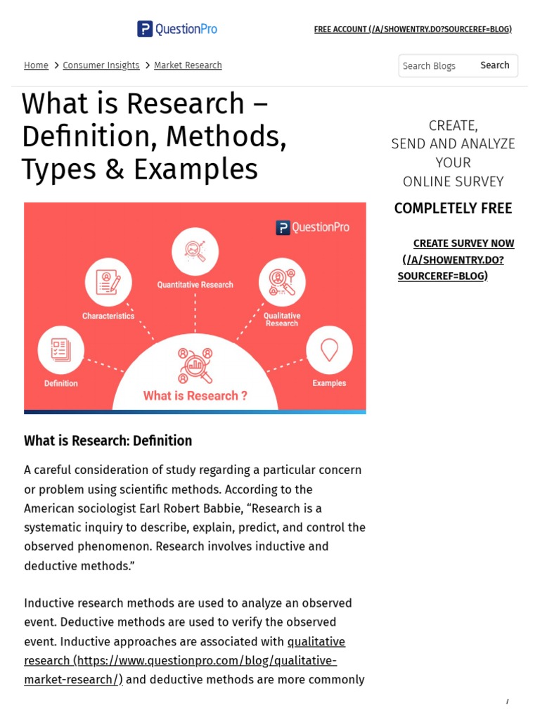 What Is Research - Definition, Types, Methods & Examples | PDF ...