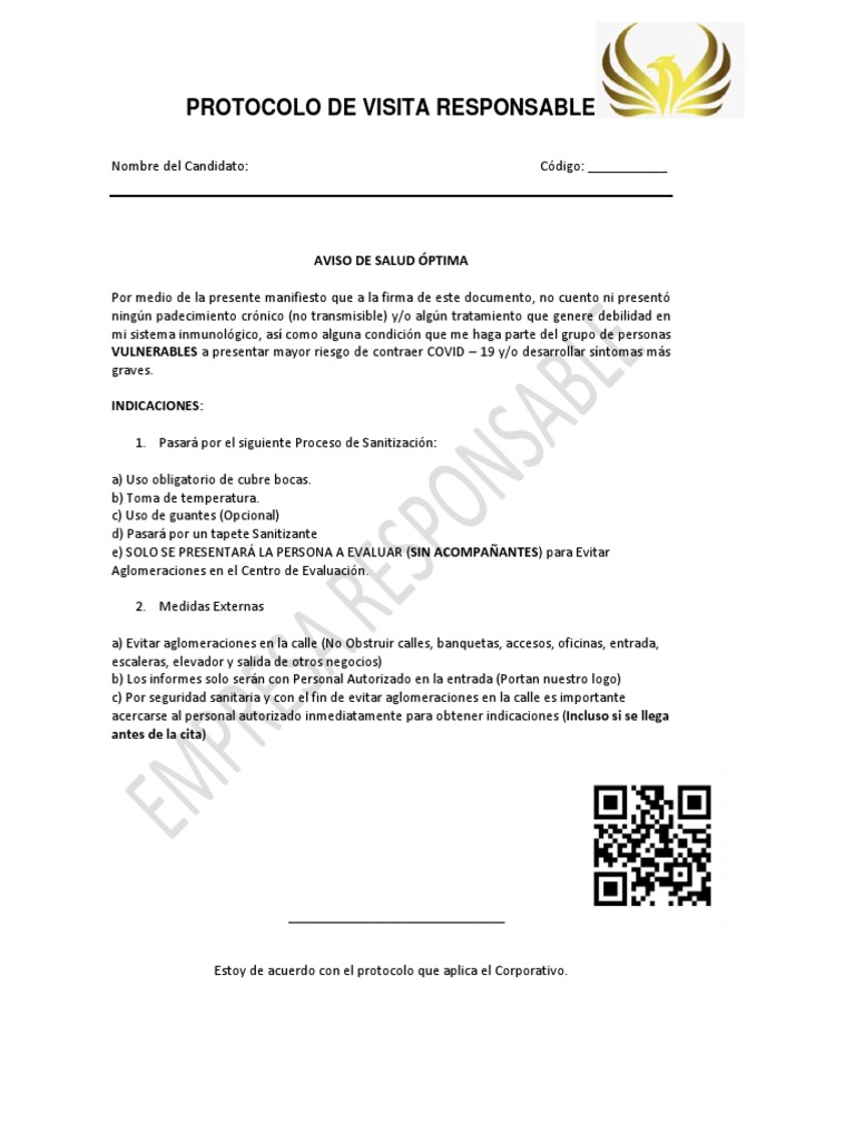 Protocolo de Visita Responsable COVID-19 | PDF | Negocios