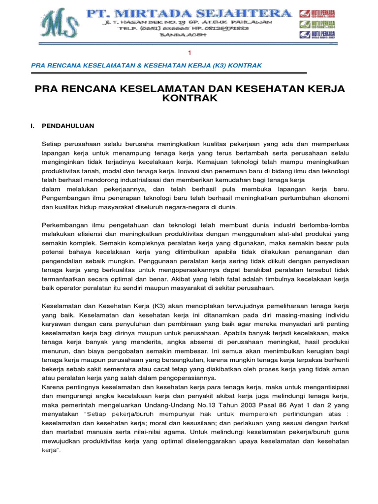 Contoh Dokumen Pra-RK3K | PDF