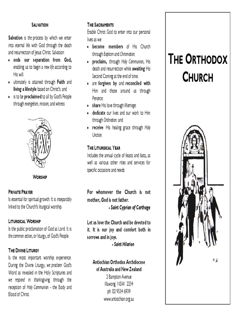 Antiochian Orthodox Information Printable Brochure Trifold The Orthodox ...