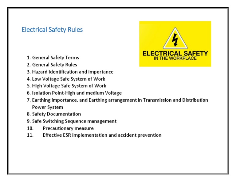 Electrical Safety Rules and Precautions | PDF | Science & Mathematics ...