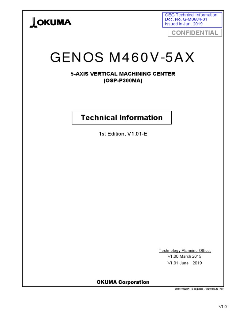 GENOS M460V-5AX Technical Information Booklet V1.01 | PDF ...
